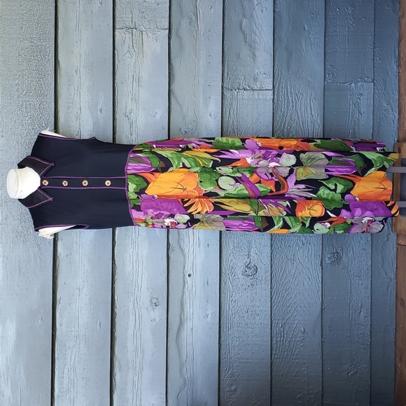 Carole Little | Dresses | Carole Little Vintage 9s Maxi Dress Sz 0 ...